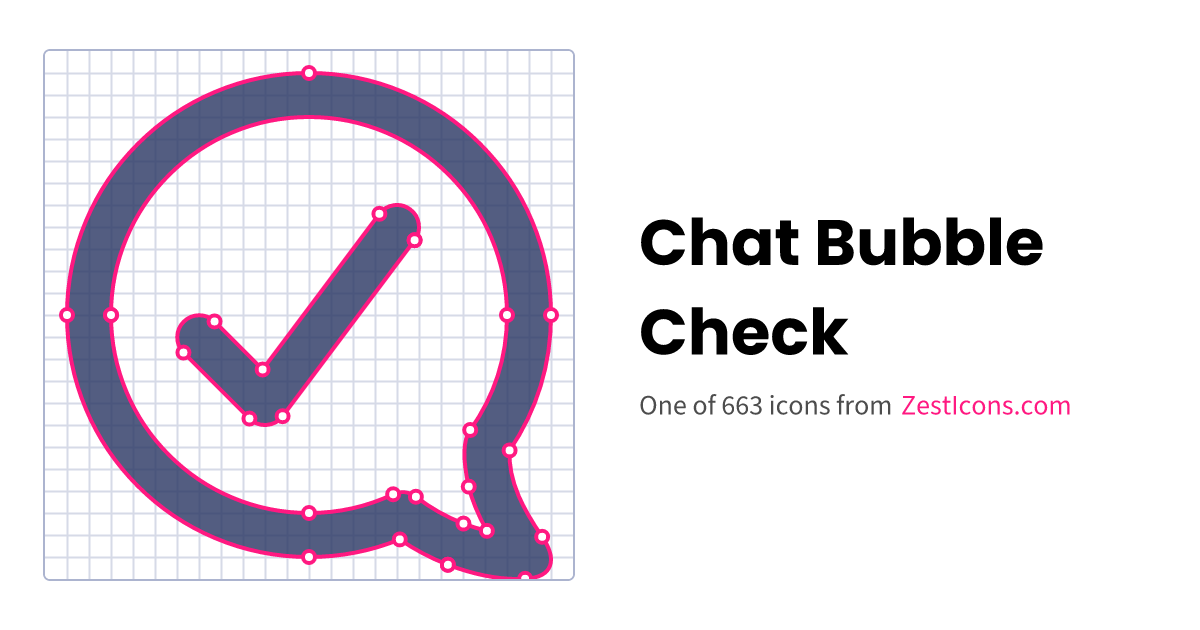Chat-bubble-check Icon | Zest Icons
